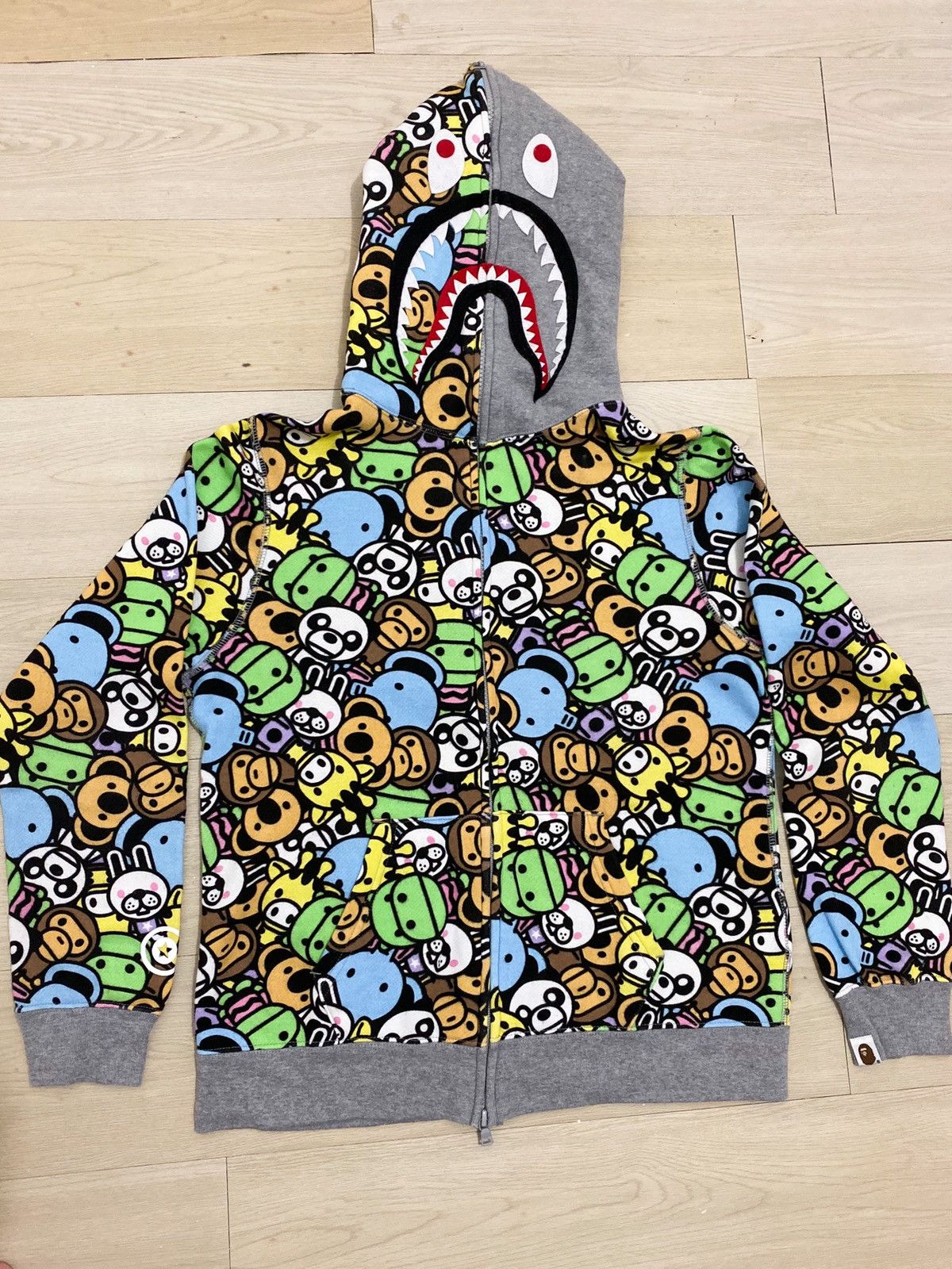 Bape Bape Babymilo Shark Animal Kingdom zipper hoodie | Grailed