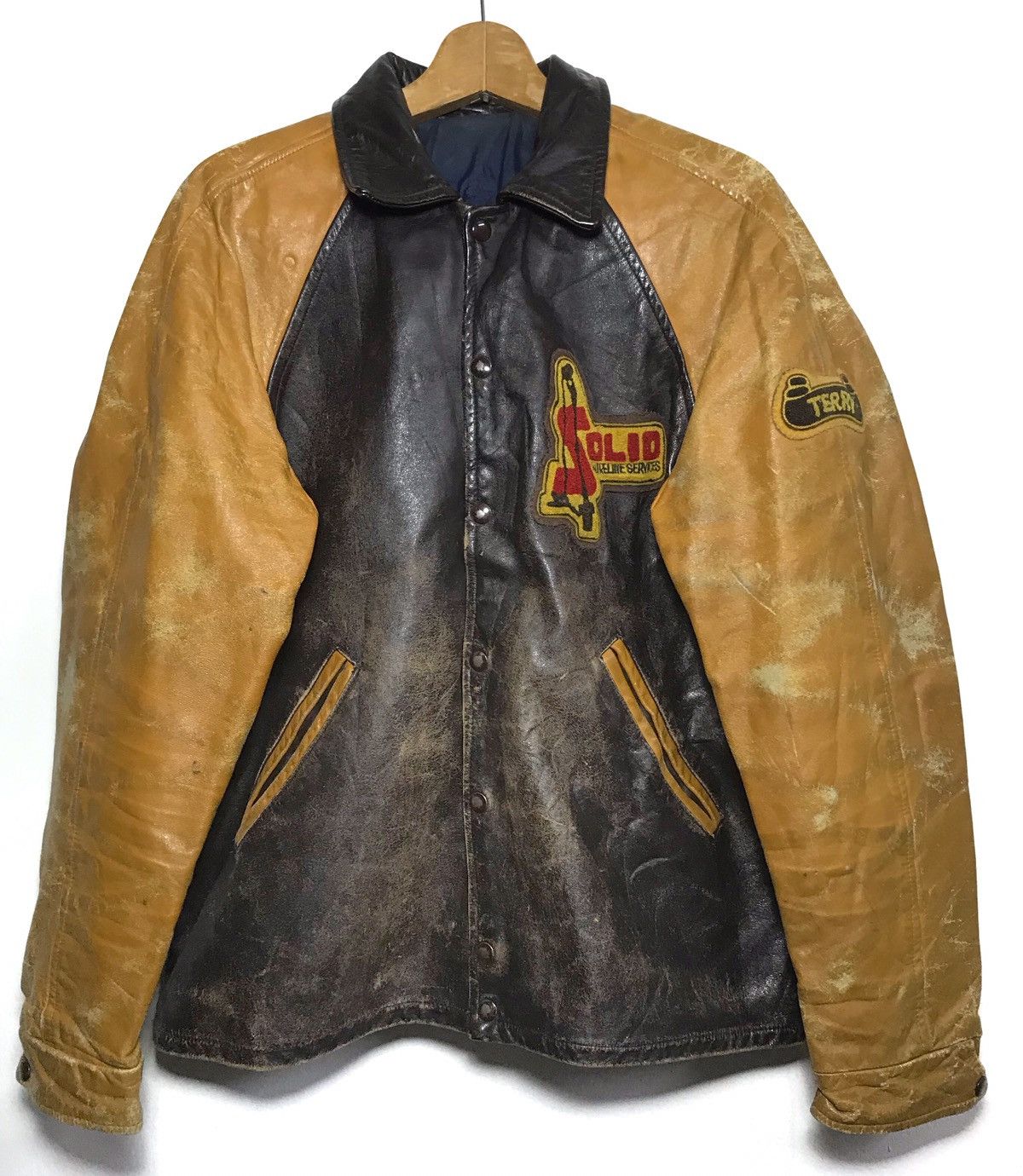 Japanese Brand × Vintage Terry Leather Jacket Nice Design | Grailed