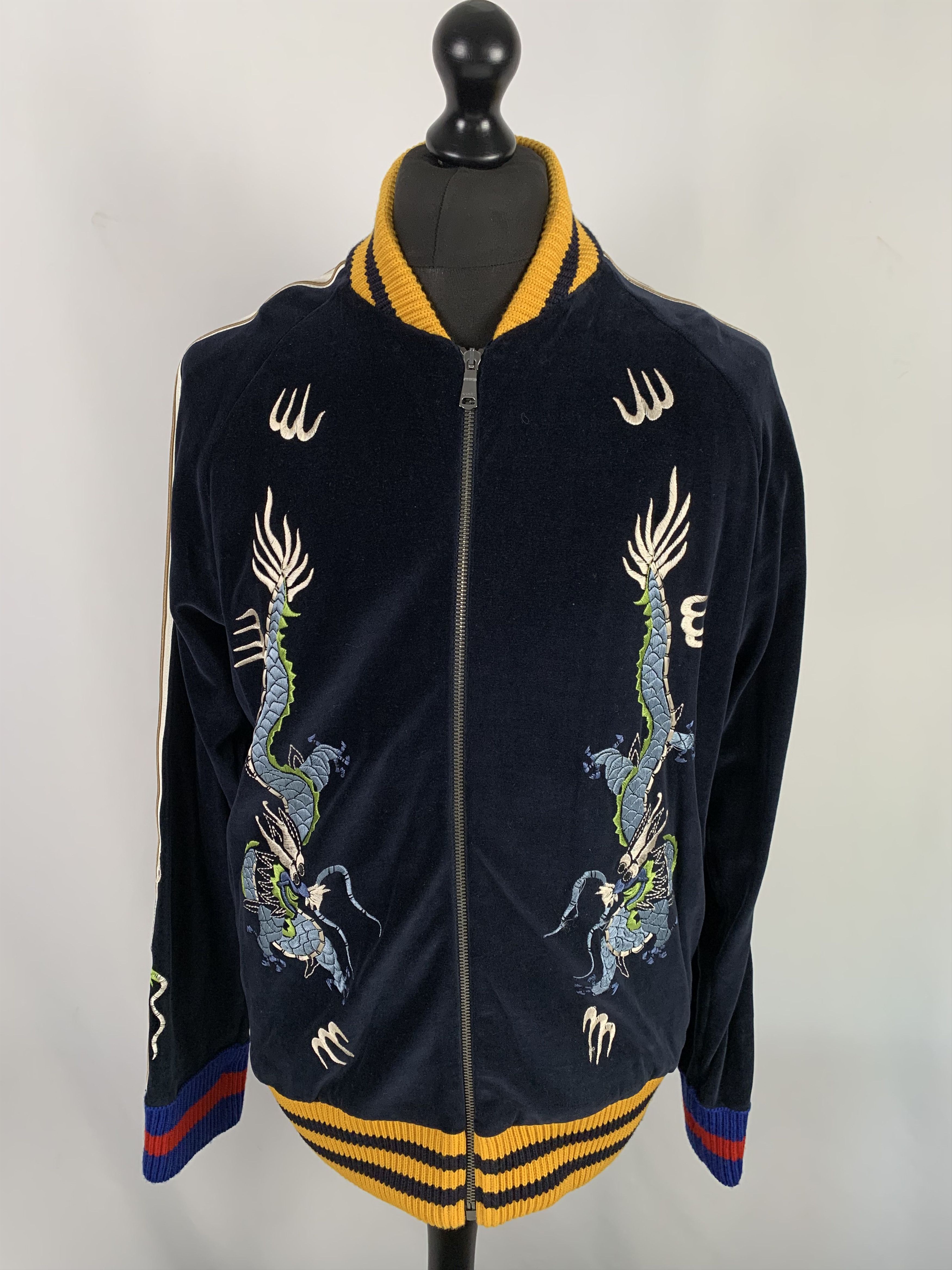 Gucci Velvet Bomber With Silver Dragons | Grailed