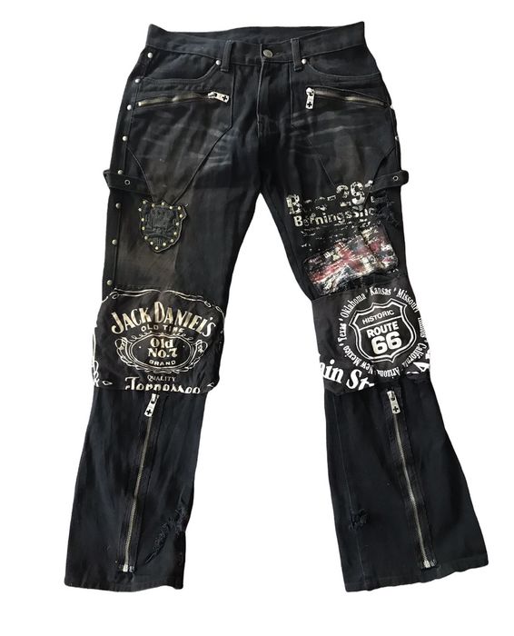 Very Rare Very Rare 🔥Vintage Jack Daniels Punk Skinny Bondage Pants ...
