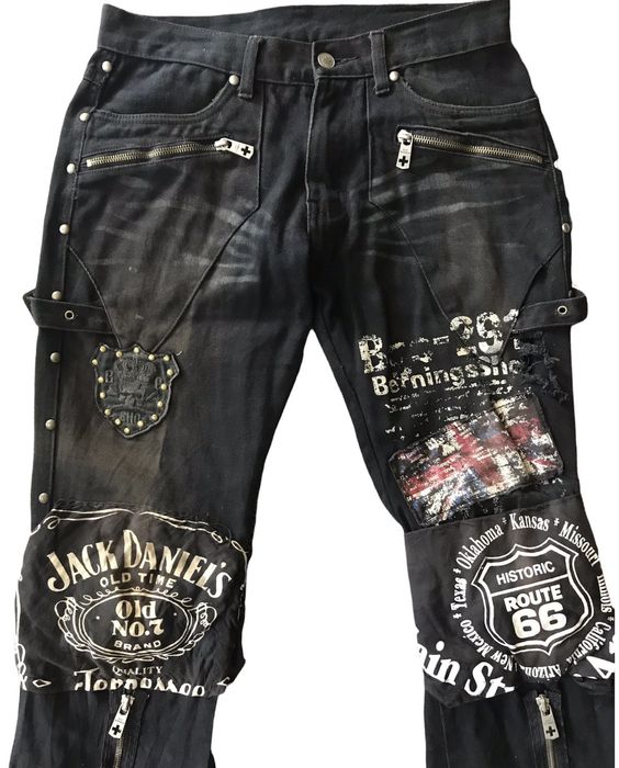 Very Rare Very Rare 🔥Vintage Jack Daniels Punk Skinny Bondage Pants ...