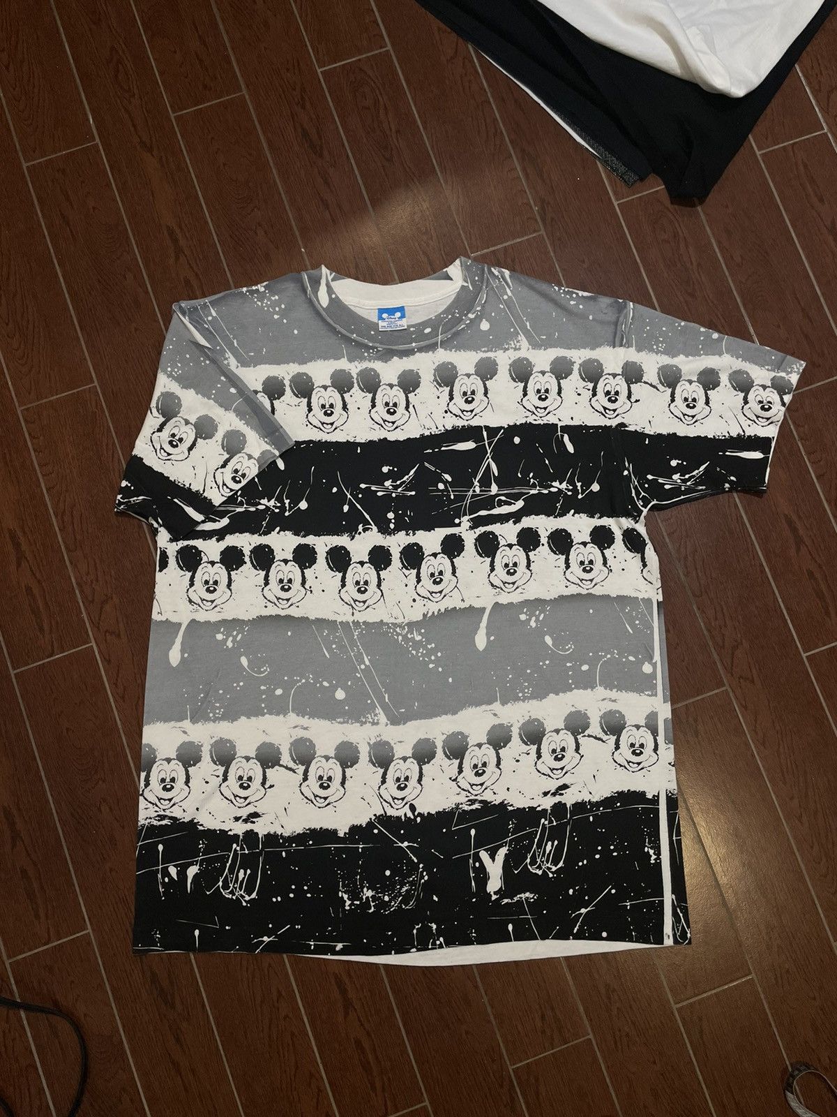 Vintage Disney Mickey Mouse paint splatter ALL OVER PRINT AOP SHIRT ...