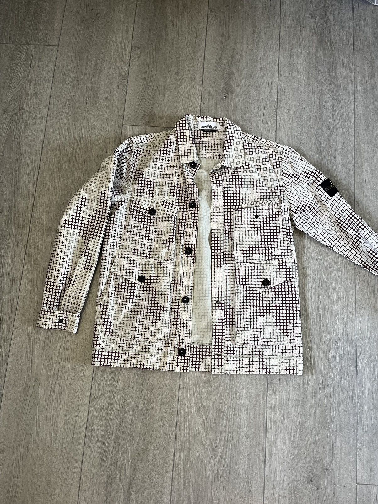 Stone Island 112E3 FULL COMPACT RIP STOP SI CHECK GRID CAMO | Grailed