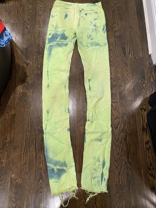 Vale ValeLives Slime Green Stacked Denim Jeans | Grailed