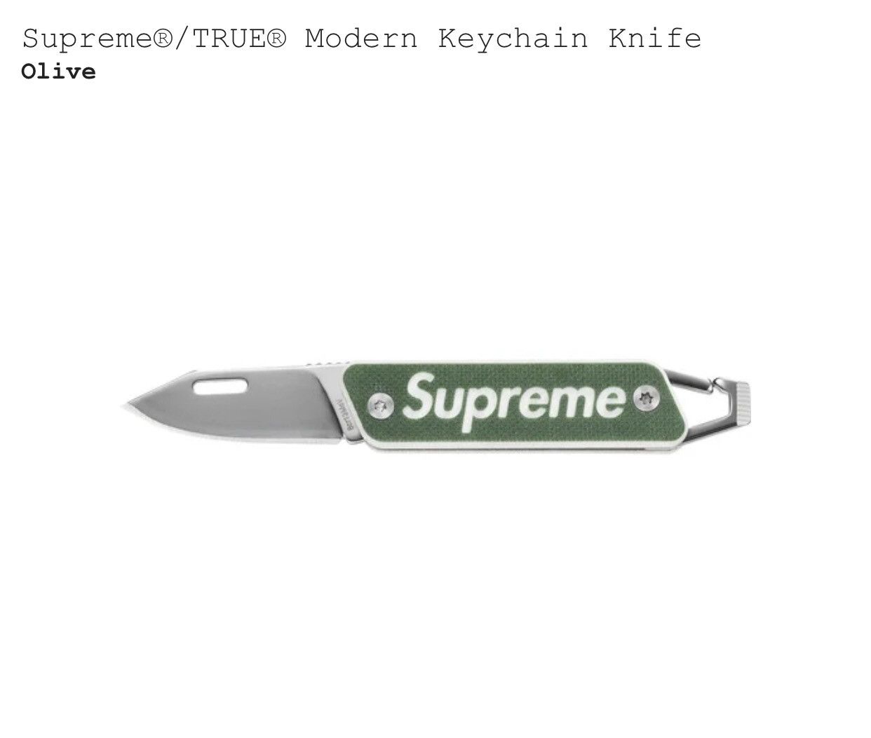 Supreme Supreme True Modern Keychain Knife Olive SS22 | Grailed