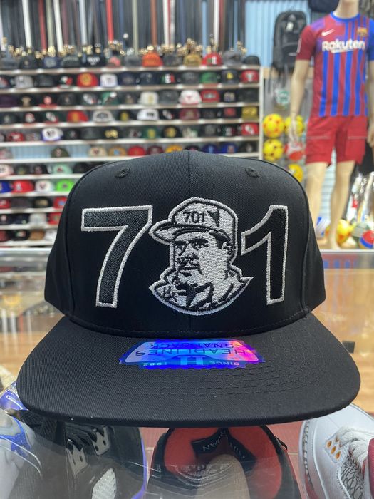 Vintage El Chapo 701 Portrait XL Emblem Black Adjustable Snapback | Grailed