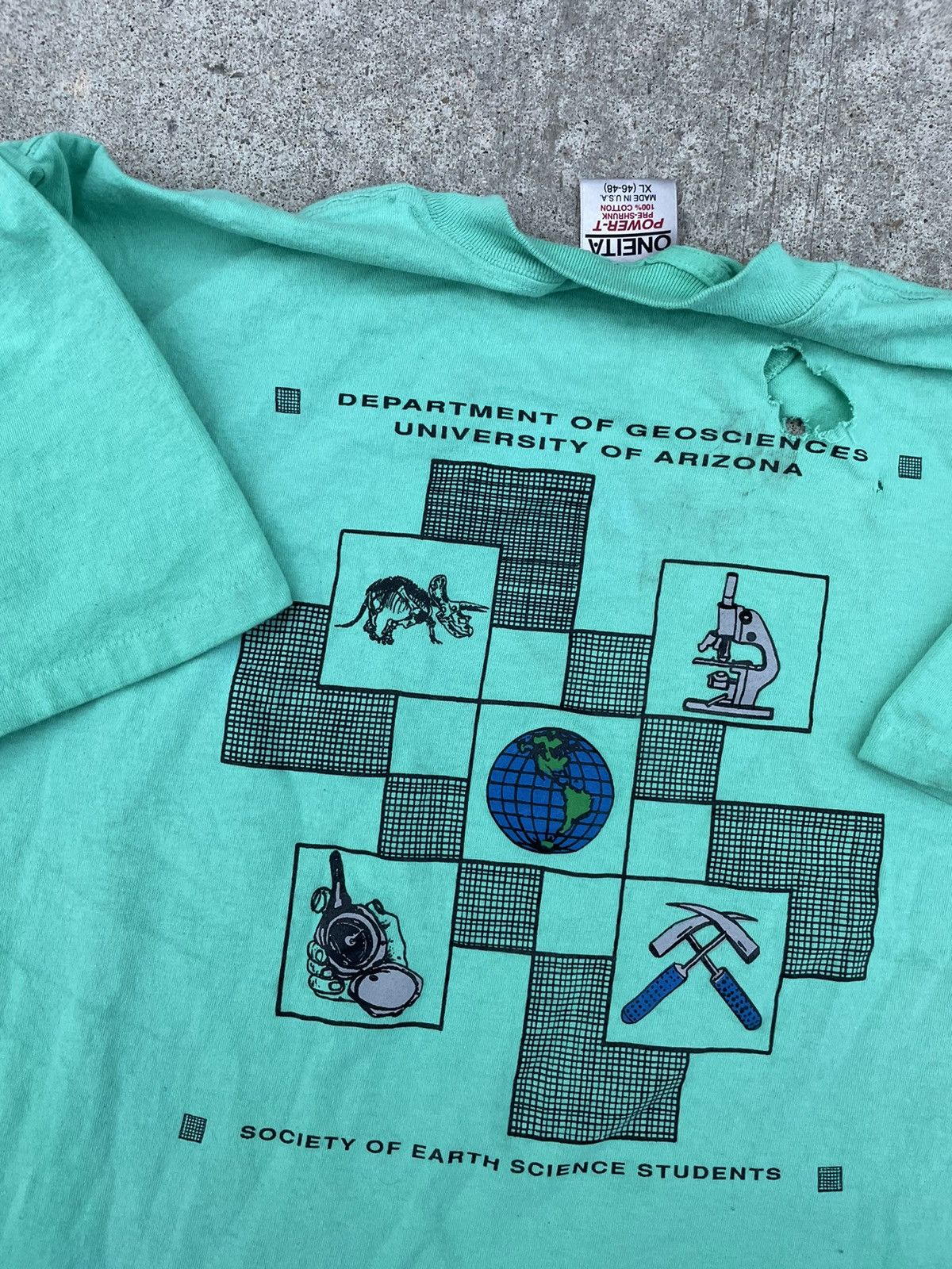 Vintage 90s Earth Science Arizona University Dinosaur Single Stitch ...
