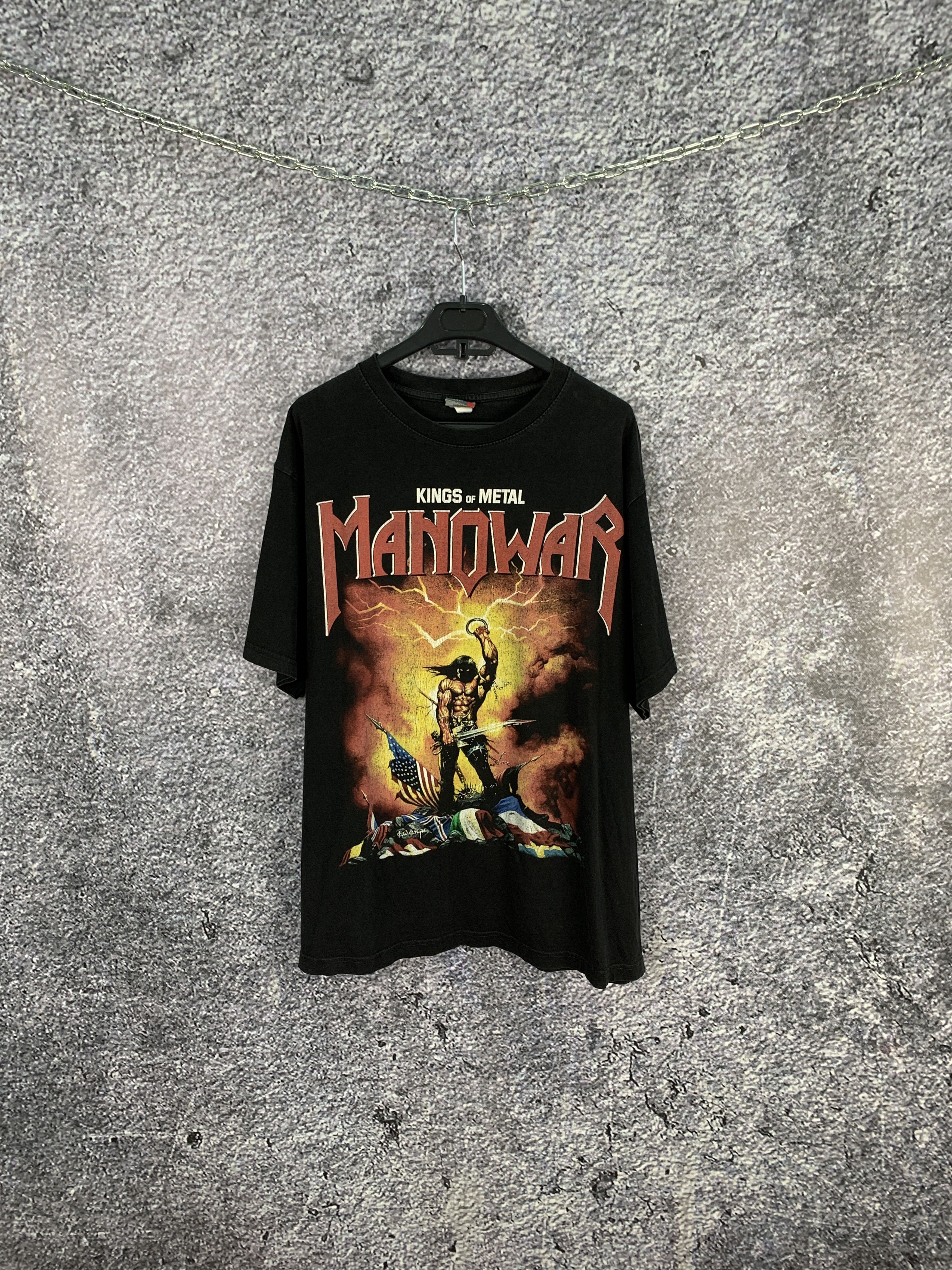 Vintage Mens Manowar T Shirt Kings Of Metal Music Vintage 90s | Grailed