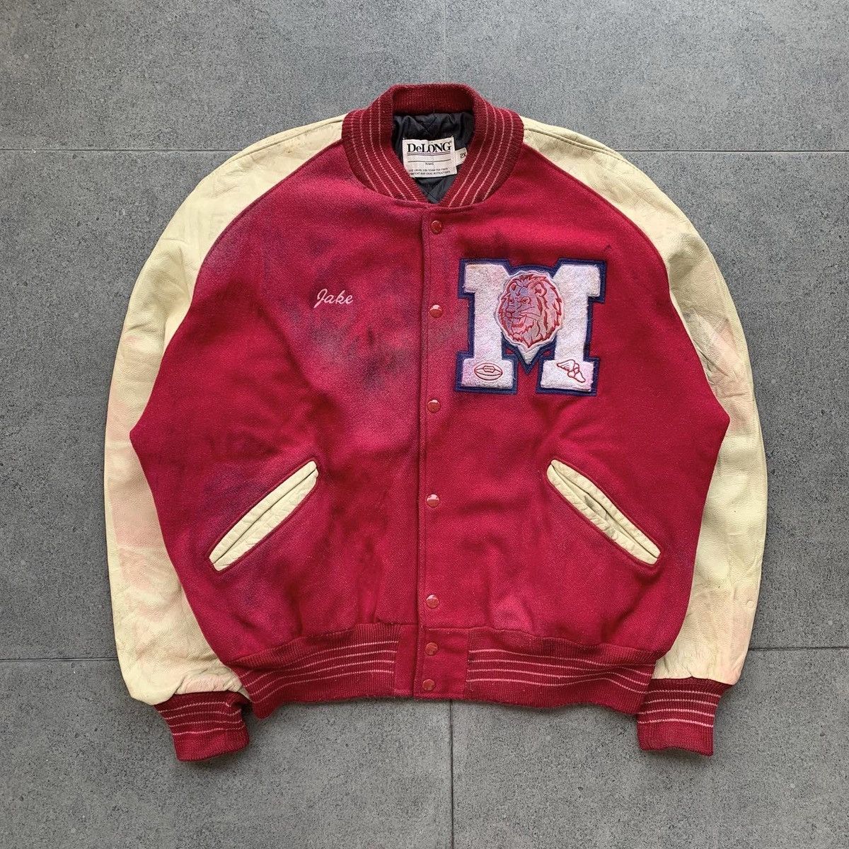Delong Varsity Jackets × Varsity Jacket × Vintage Vintage Red DeLong ...