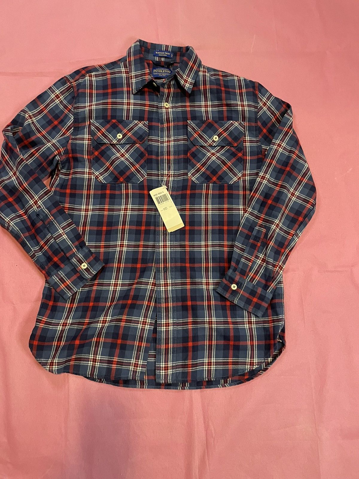 Pendleton Pendleton Burnside Flannel Shirt Red White Blue Mens Medium ...