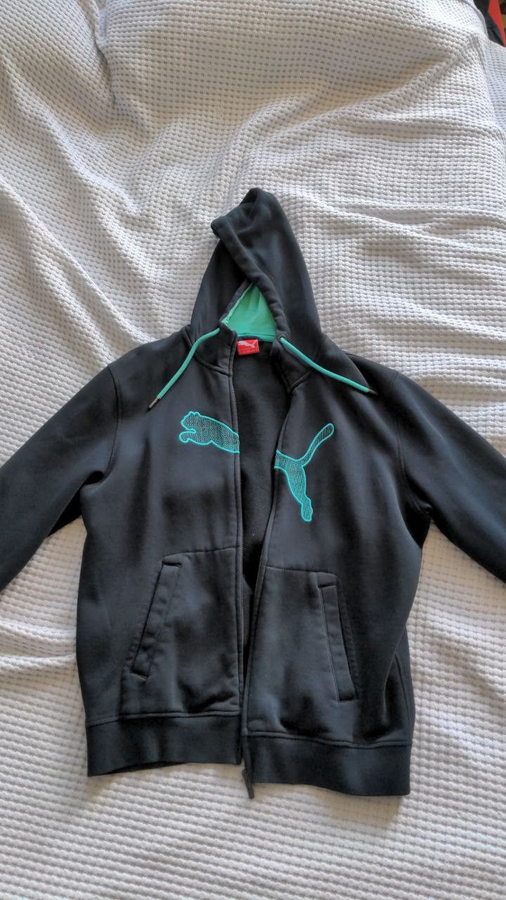 Puma Black/Cyan Puma Hoodie | Grailed