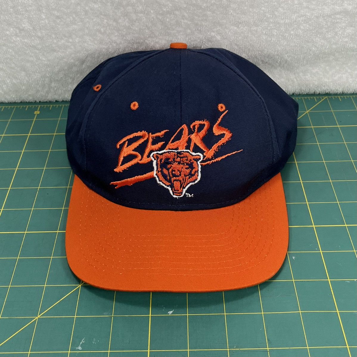 Vintage Rare Chicago Bears Graffiti Script 90's AJD Snapback Hat | Grailed