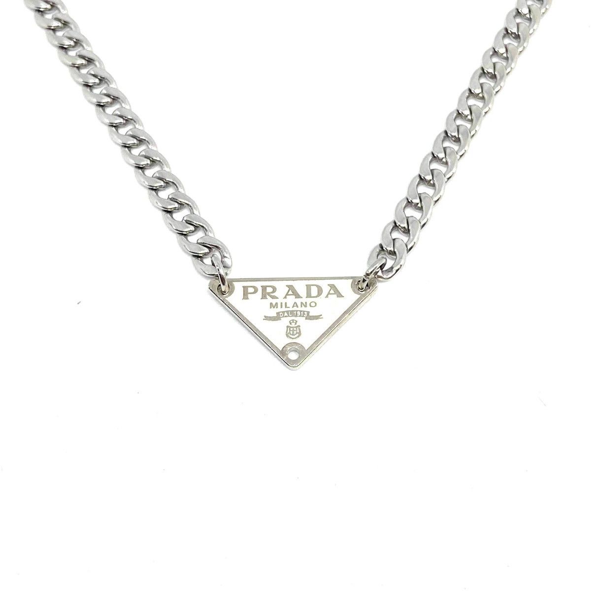 Custom × Prada Prada Milano chain necklace | Grailed