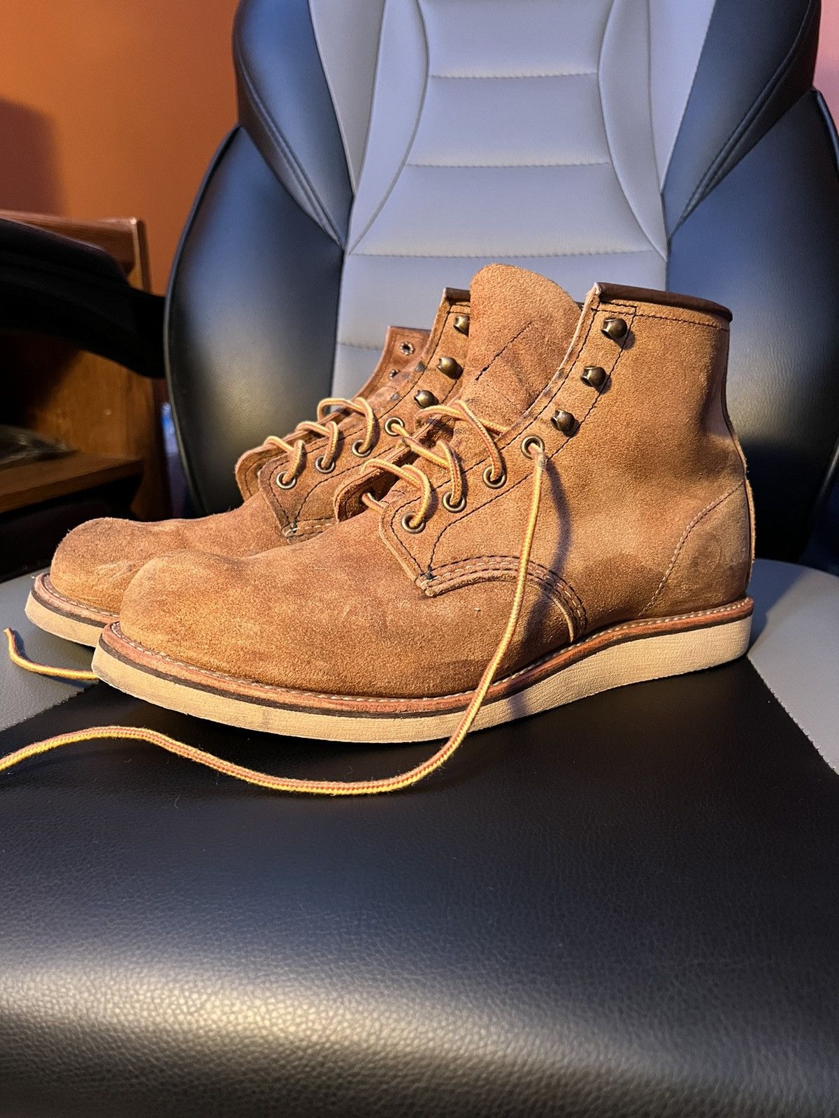 Red Wing Full-Grain Leather Wheat Red Wing Work Boots | Grailed