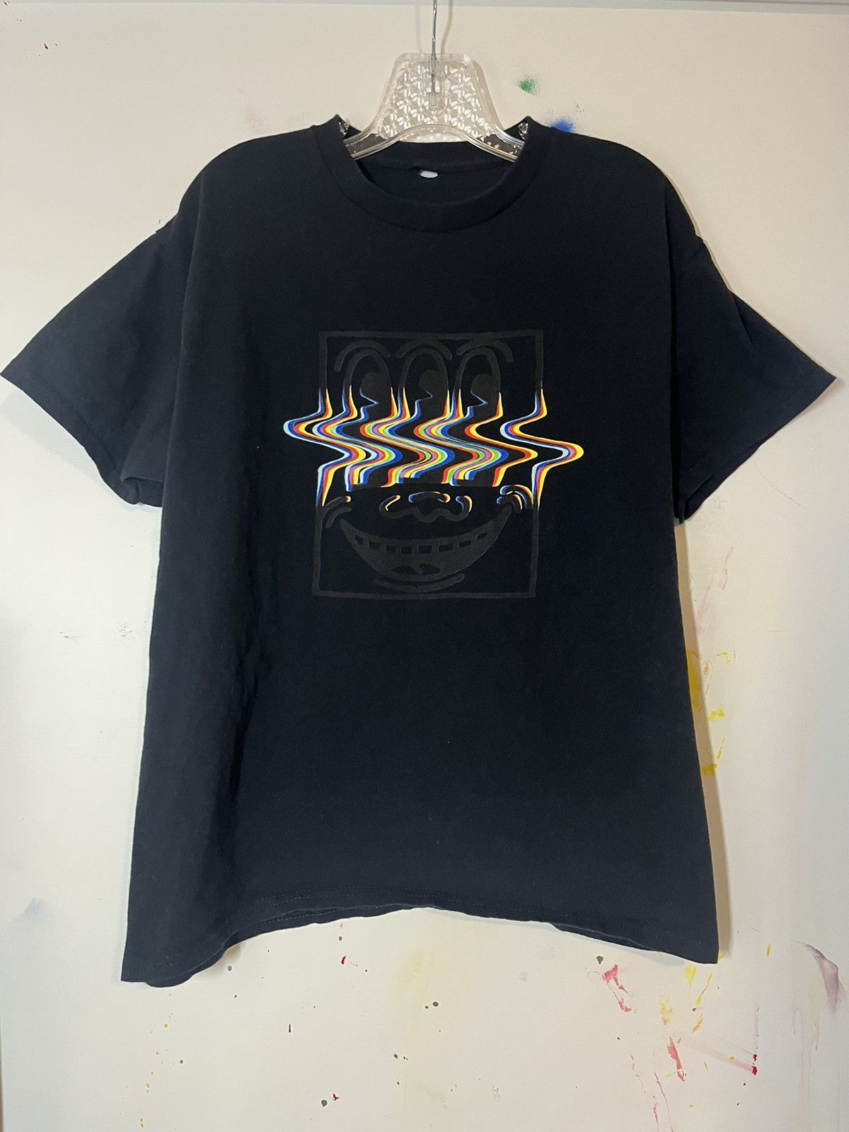 Art × Keith Haring × Vintage 3-Eyed Face Dripping Rainbow | Grailed