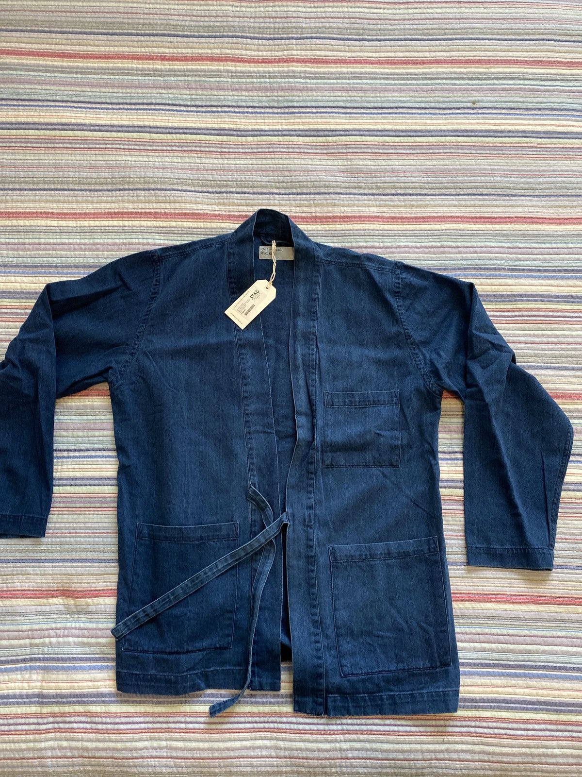 Universal Works Universal Works Herringbone Denim Kyoto work Kimono ...
