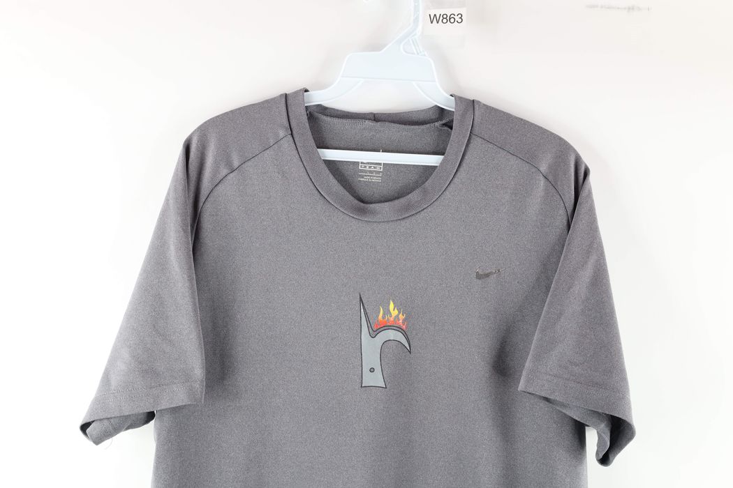 Nike Vintage Nike Fire Sword Blade Mini Swoosh T-Shirt Gray | Grailed