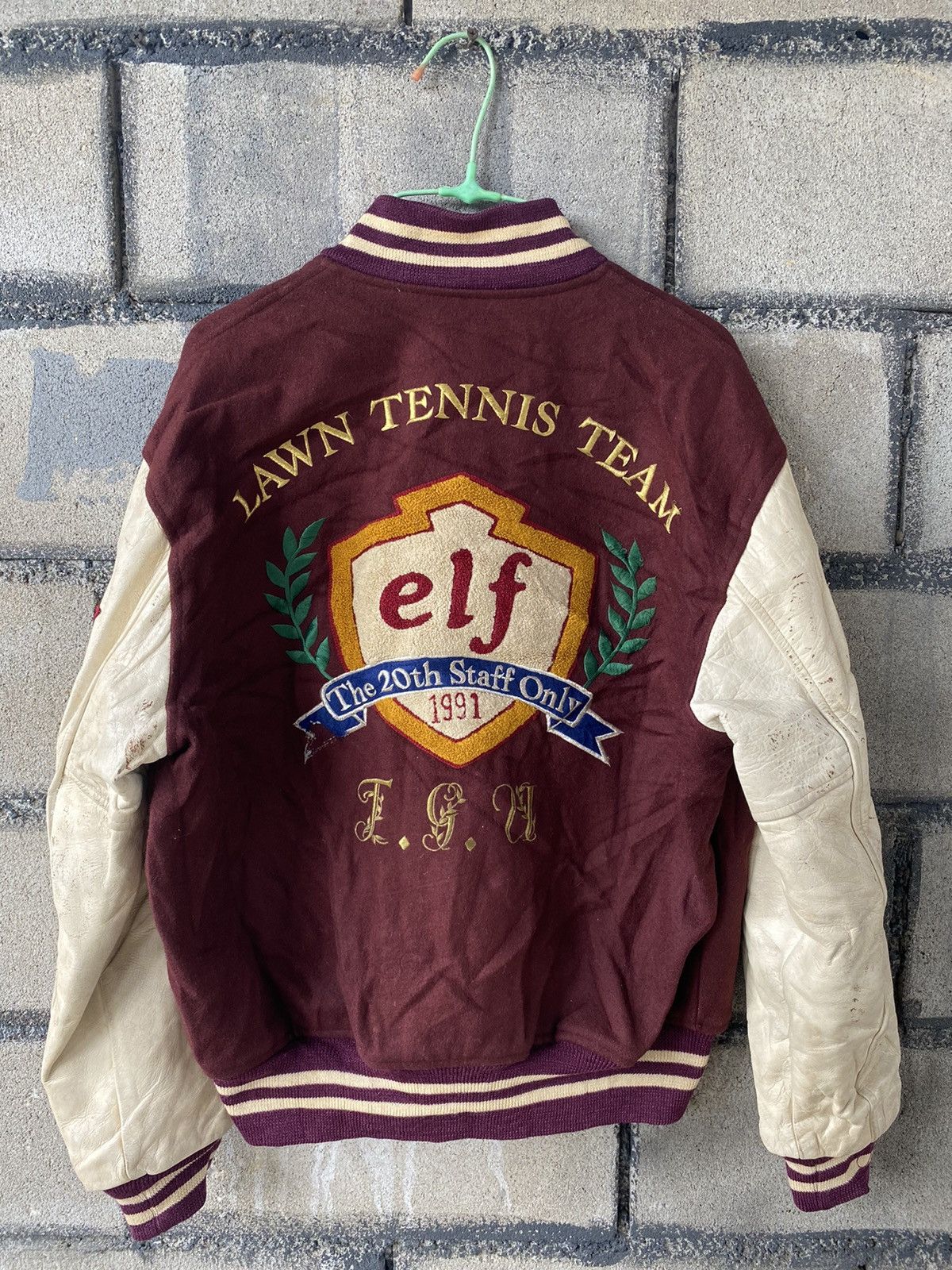 Japanese Brand VERSITY ELF jacket Lawn Tennis Team 1991 | Grailed