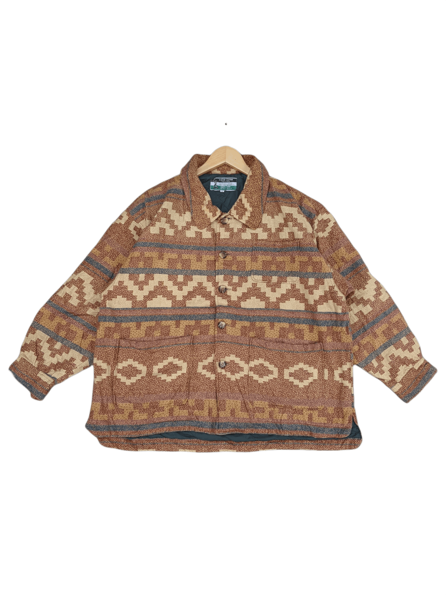 Japanese Brand Wood Cutter Aztec Design Flannel Jacket | Grailed