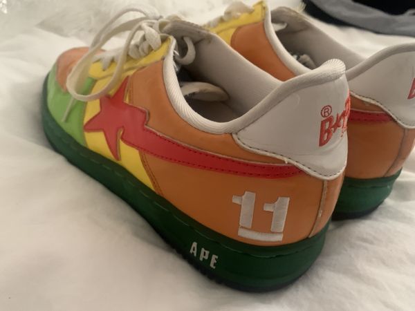 Bape Rainbow Bapesta shoes | Grailed