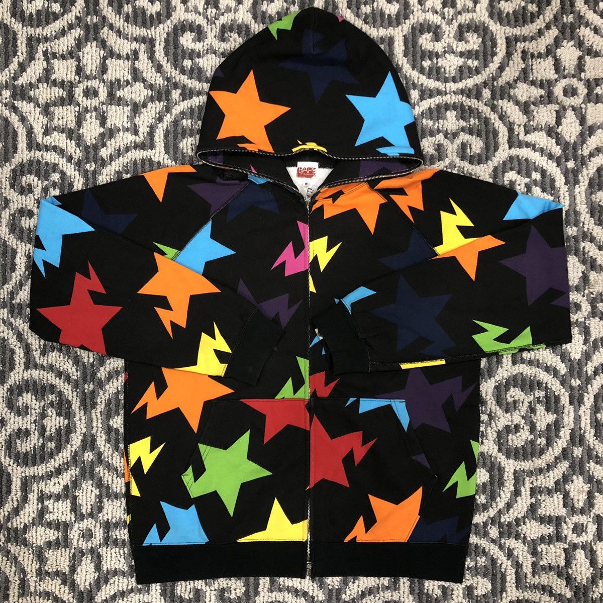 Bape Multi Color Rainbow Bapesta Bape Star Full Zip Hoodie | Grailed