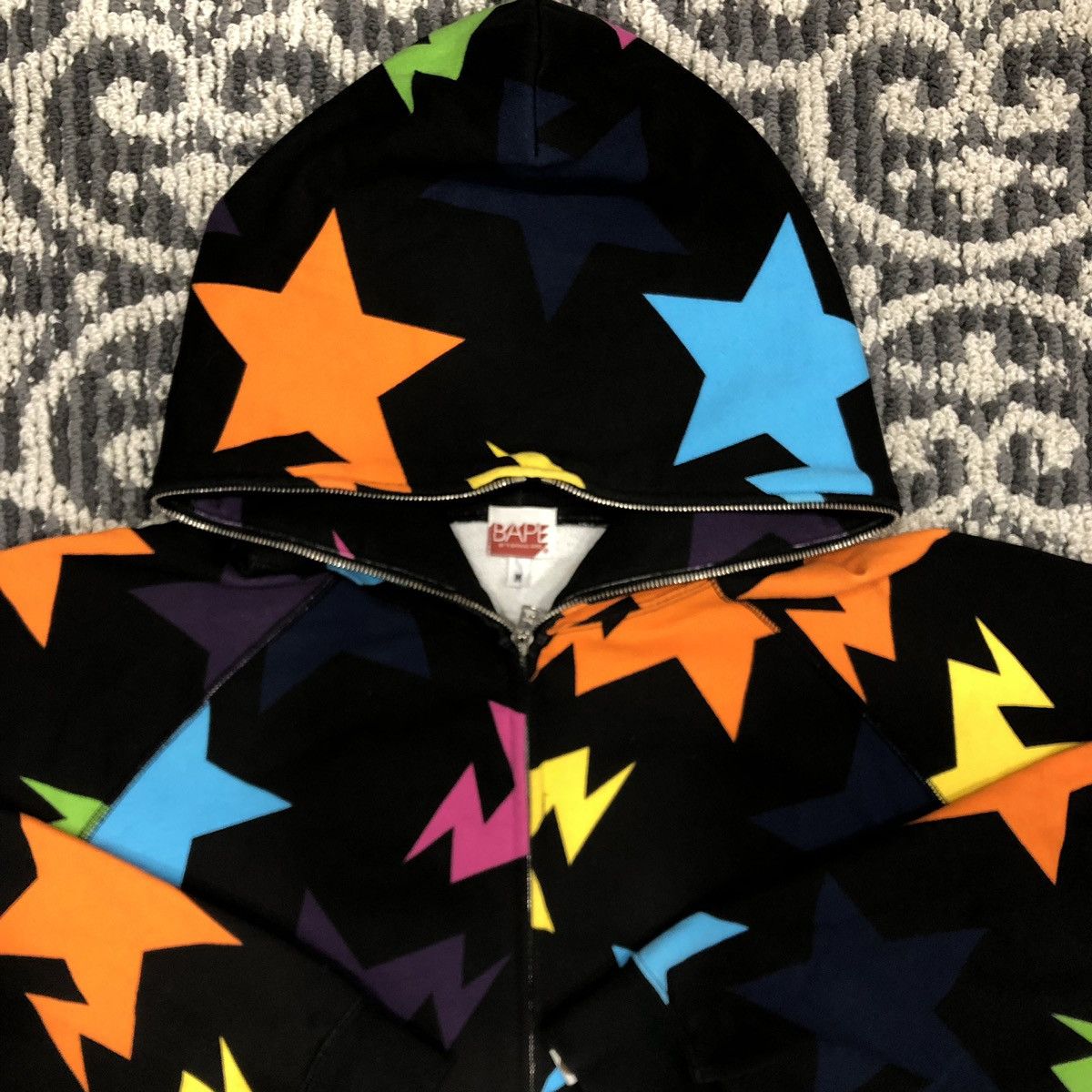 Bape Multi Color Rainbow Bapesta Bape Star Full Zip Hoodie | Grailed