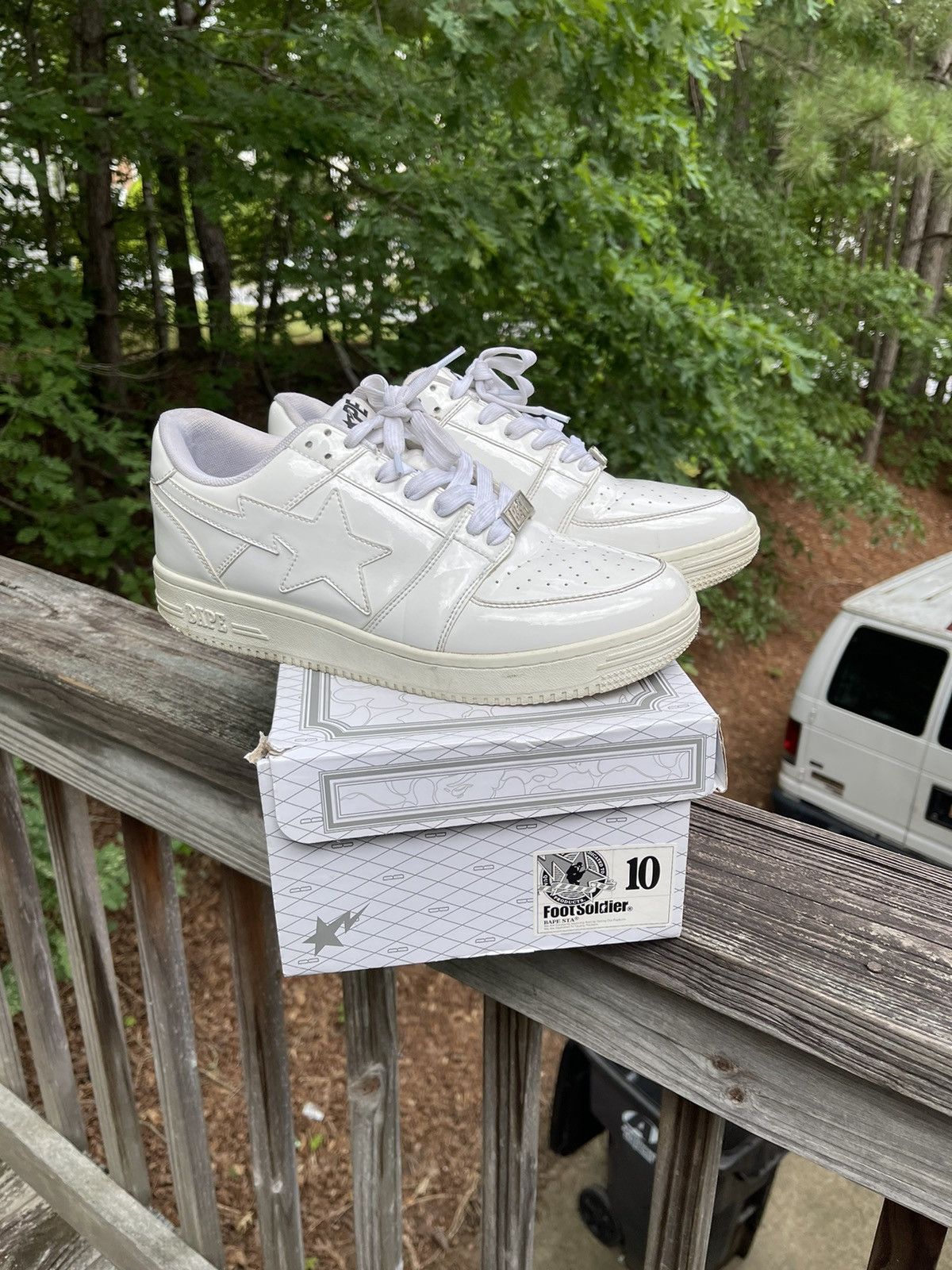 Bape Triple White Bapesta Lows | Grailed