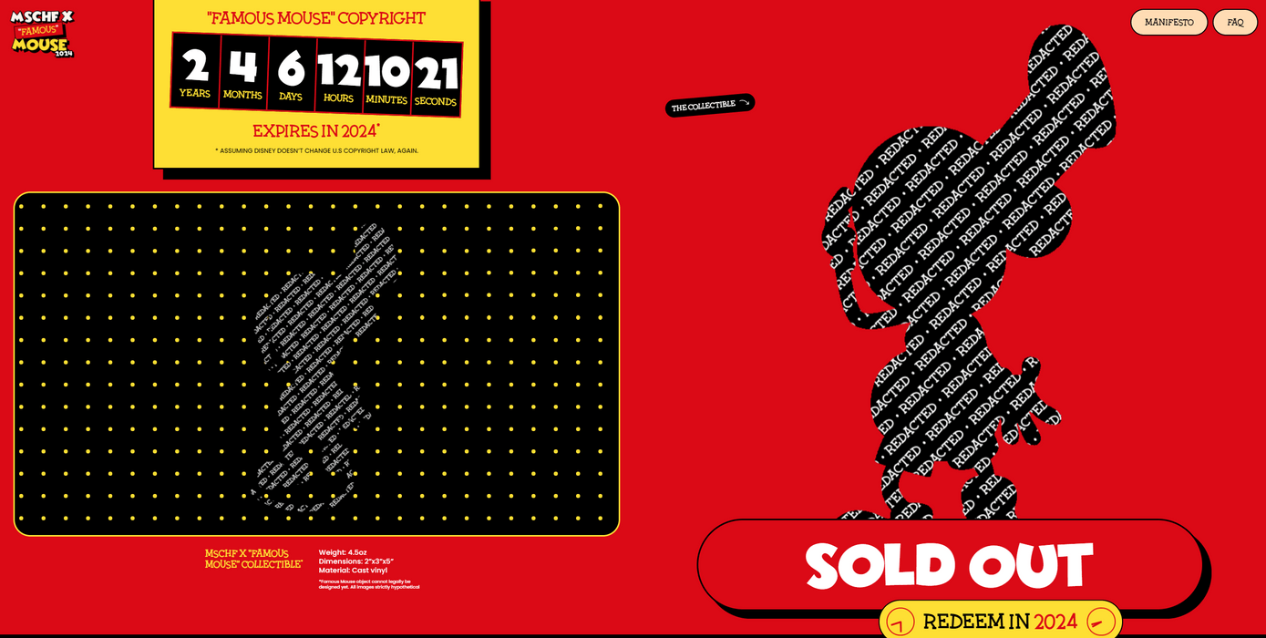 Mickey Mouse MSCHF x Famous Mouse Extremely Rare 2024 Token + Figurine ...