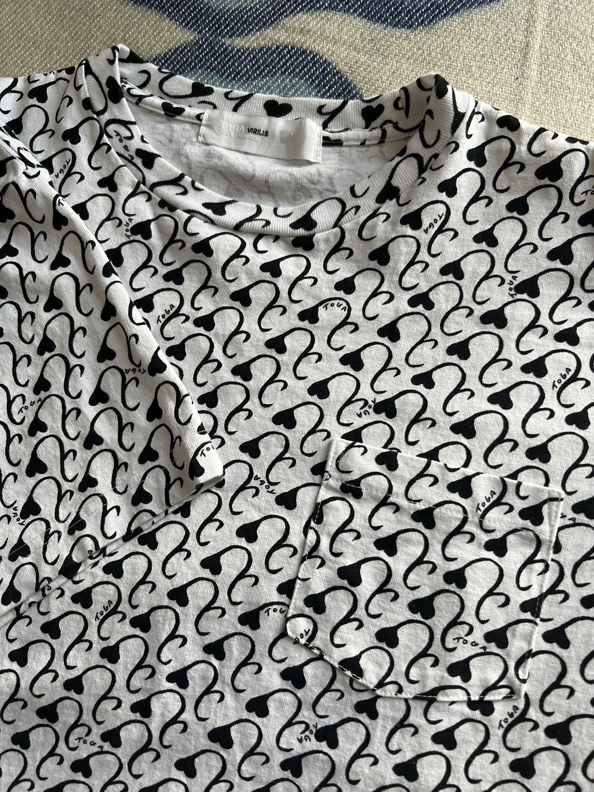Japanese Brand Toga Virilis Toga Archives Heart Print Single Pocket T ...