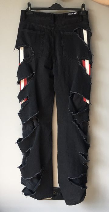 Balenciaga BALENCIAGA HYBRID SLASHED DENIM JEANS | Grailed