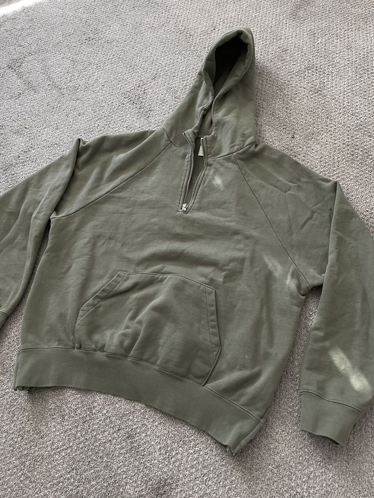 Fear of God FOG Fear of God Olive Half Zip Hoodie | Grailed