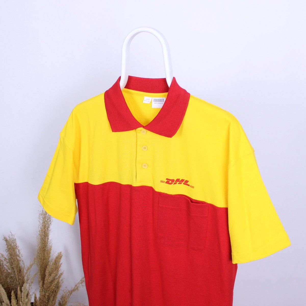 Dhl × Streetwear DHL Short Sleeve Polo Shirt Big Logo | Grailed