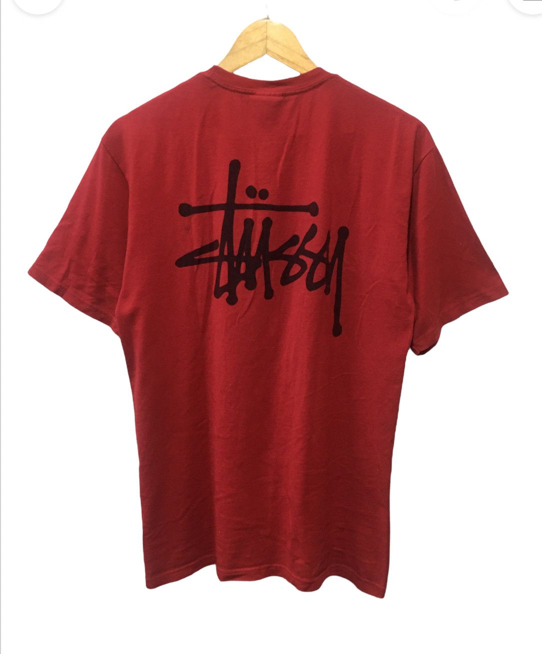 Vintage Stussy red color nice design t shirt | Grailed