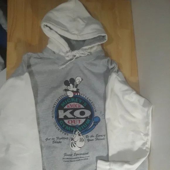 Vintage RARE Disney Mickey Mouse Knock Out Gymnasium Hoodie | Grailed