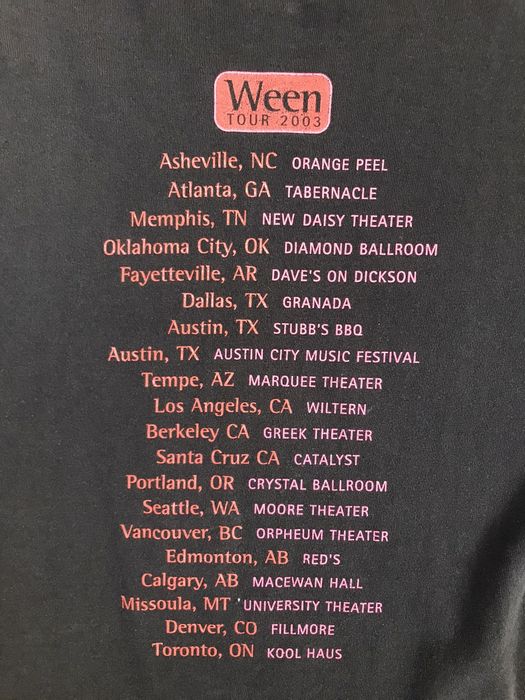 Vintage Vintage Ween Quebec Tour Band T-Shirt 2003 Black Faded | Grailed