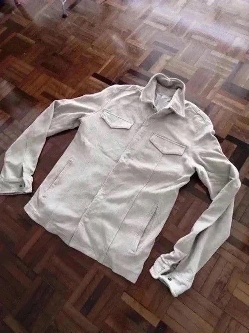 Shellac Shellac Goatskin suede jacket with wired cuffs and collar | Grailed