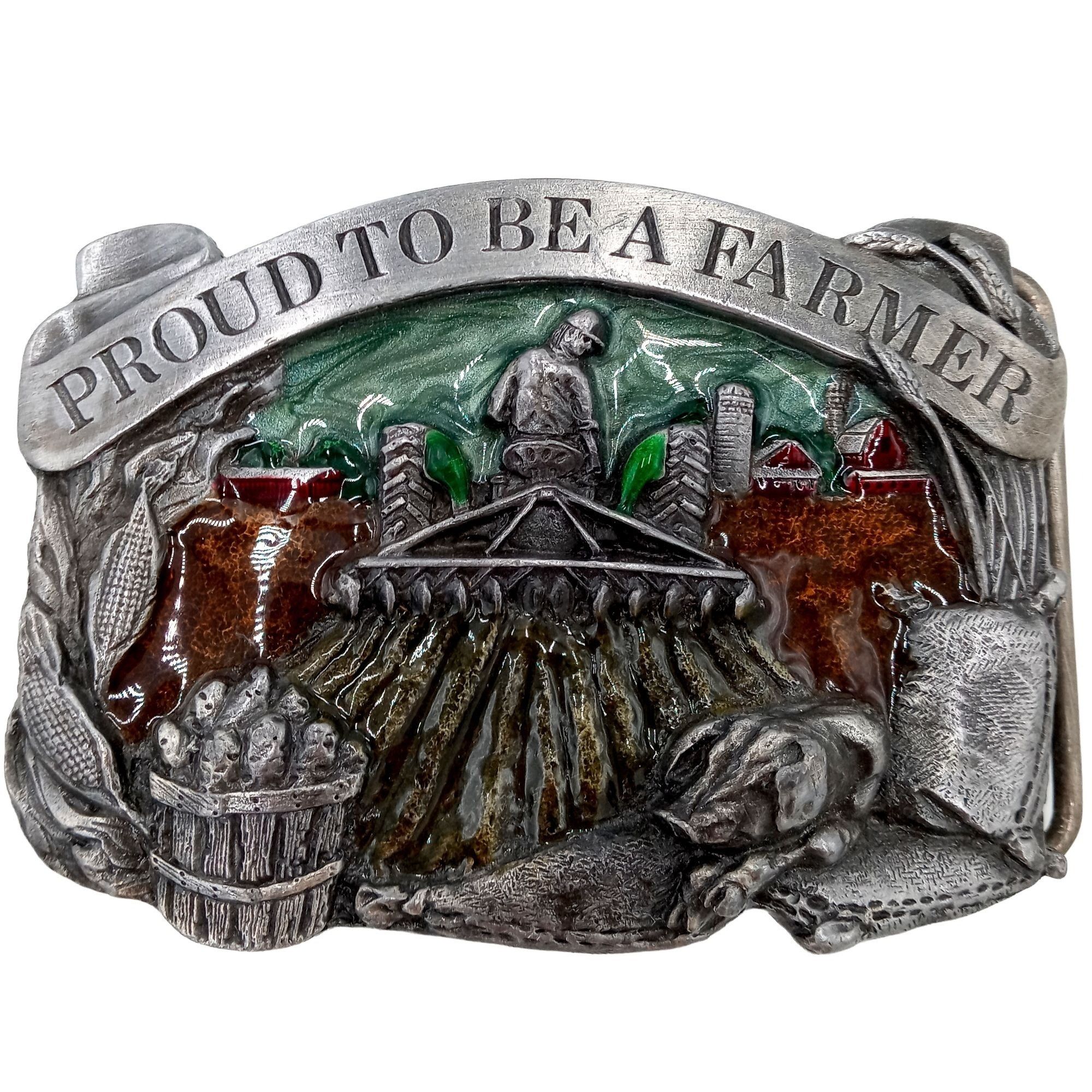 Other Proud To Be A Farmer Belt Buckle Vintage 1985 Tractor Field | Grailed