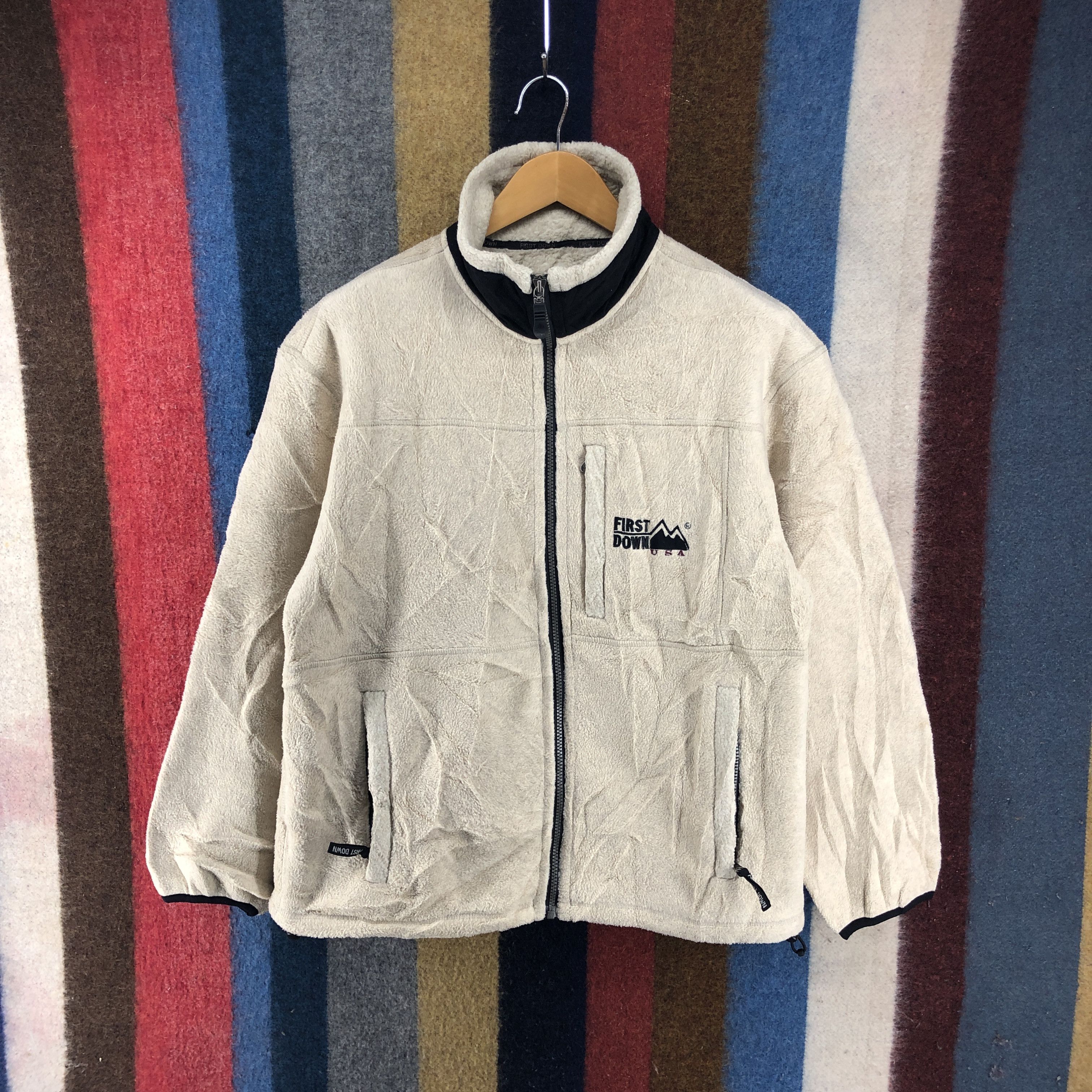 Made In Usa Vintage FIRST DOWN USA Fleece Small Embroidery Logo #10/A ...