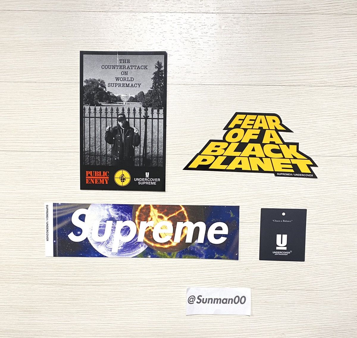 Supreme 2018SS supreme public enemy box logo sticker set | Grailed