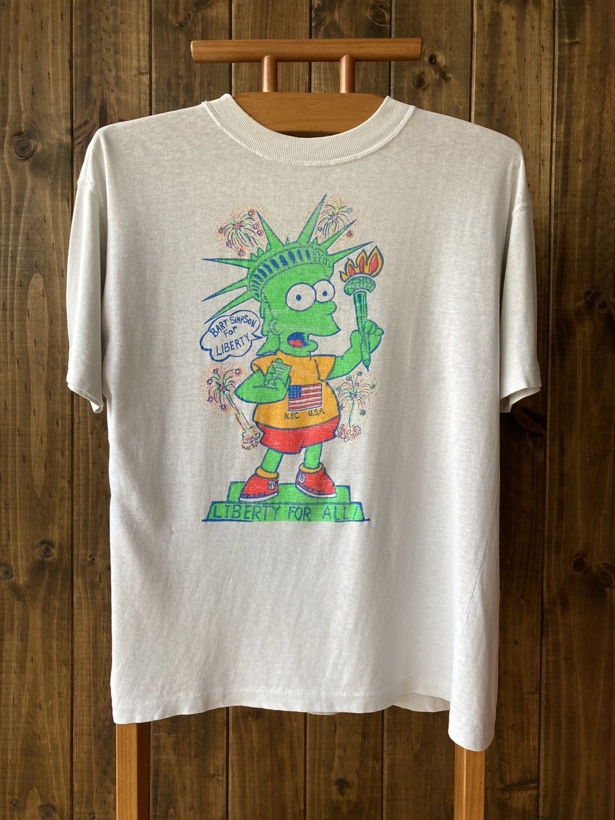 The Simpsons × Vintage Vintage Bart Simpsons Statue of Liberty 90s tee ...
