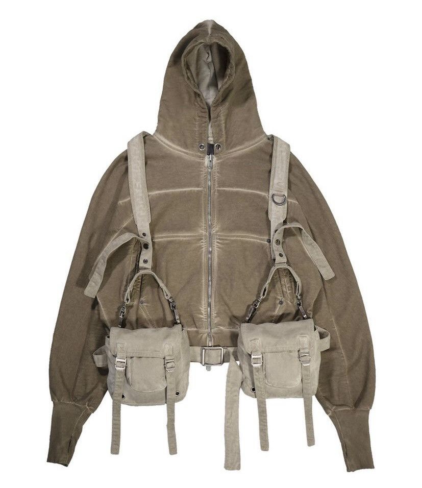 Streetwear Shine Luxury"Megalomane" modular cargo harness hooded jacket ...