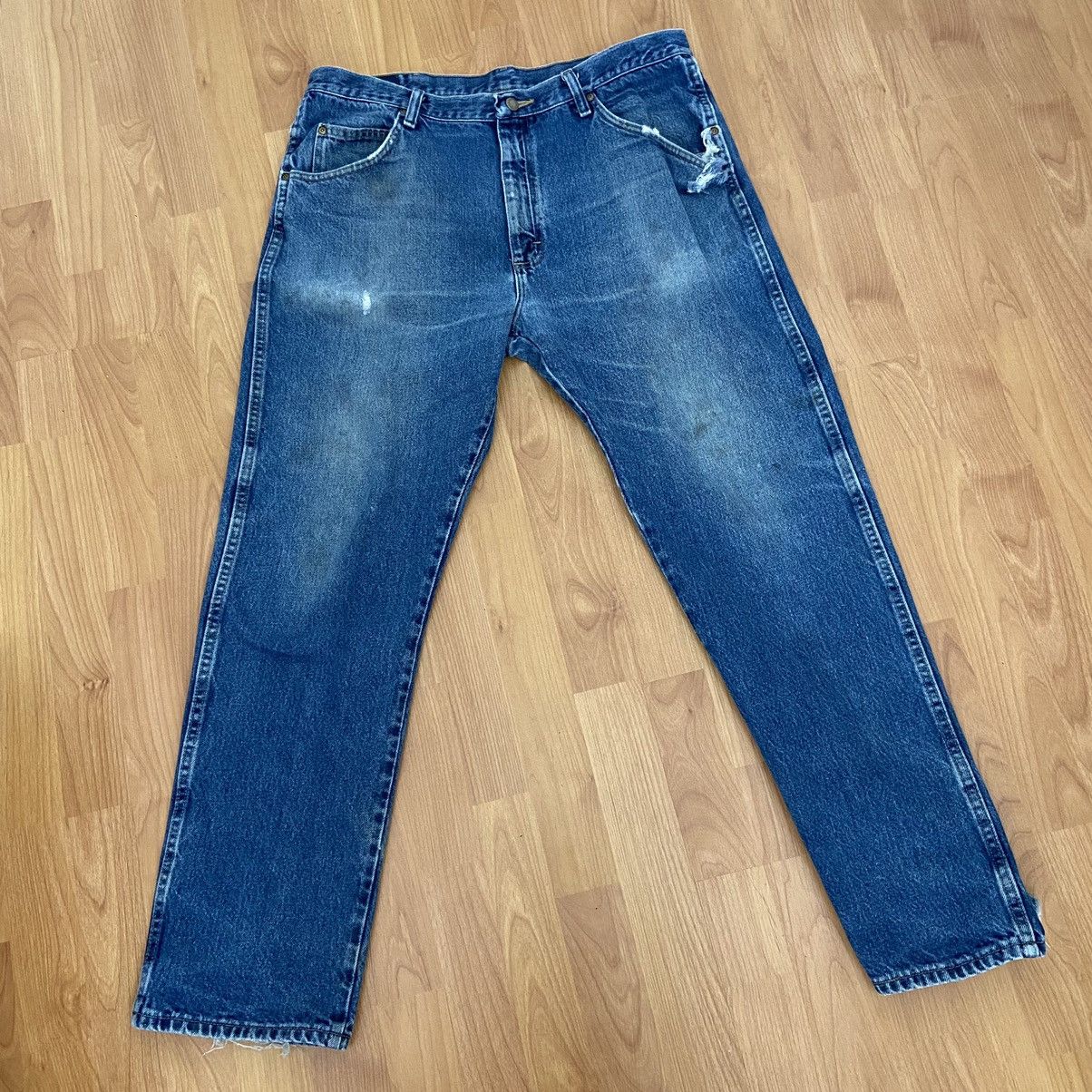 Streetwear × Wrangler Wrangler Naturally Distressed Jeans | Grailed
