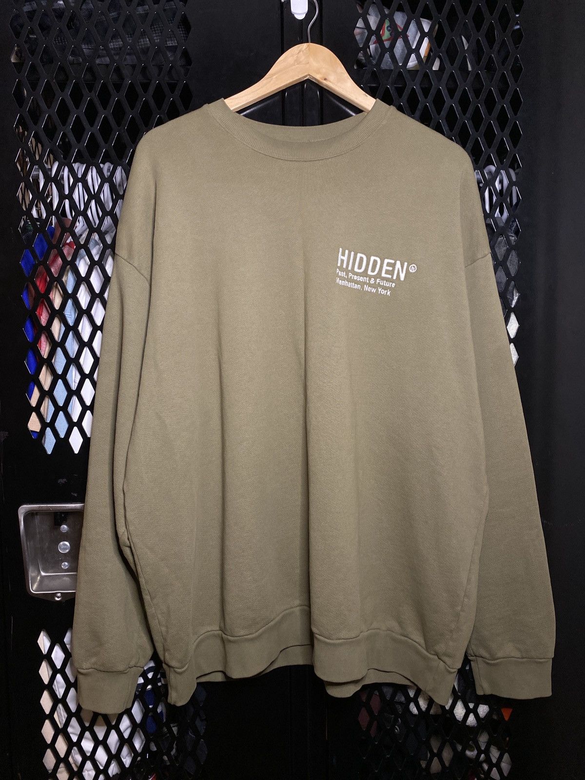HIDDEN × Made In Usa Hidden PPF Olive Embroidered Logo Crewneck | Grailed