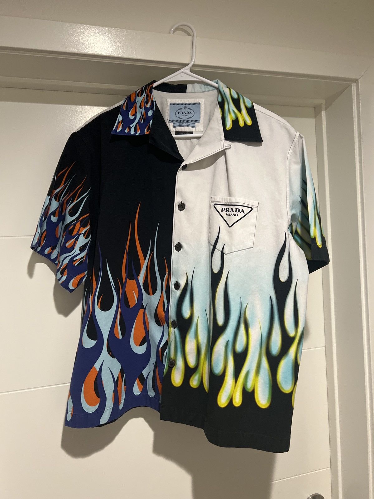 Prada RARE! Prada Double Match Flames Button Up Shirt | Grailed