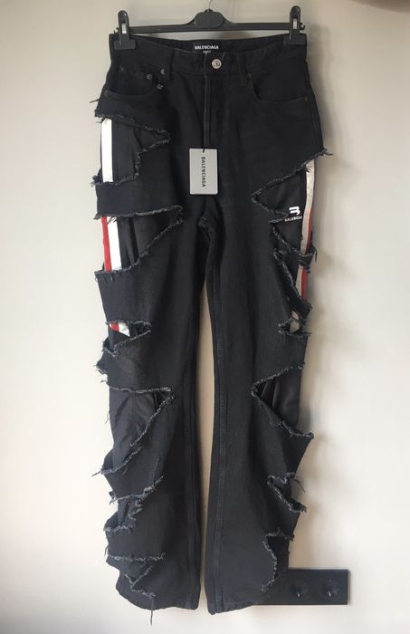 Balenciaga BALENCIAGA HYBRID SLASHED DENIM JEANS | Grailed