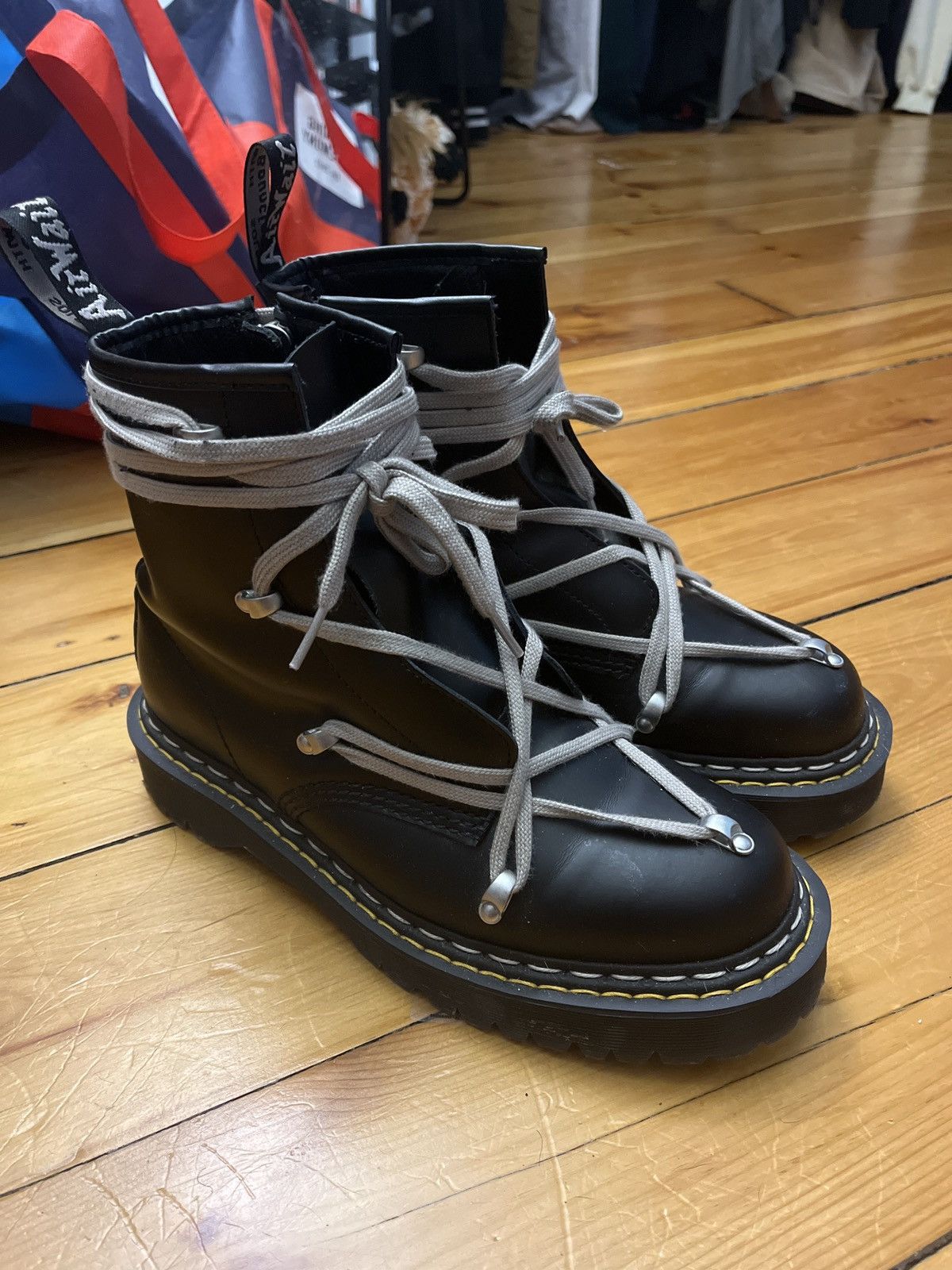 Dr. Martens × Rick Owens Rick Owens x Doc Martens 1460 Bex Lace Black ...