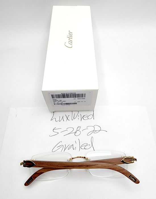 Cartier NEW! Authentic Cartier Brown Wood Gold Glasses CT00520 | Grailed