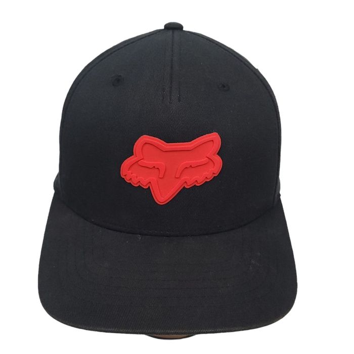 Other Fox Head Snapback Cap Trucker Racing Red Rubber Logo Patch | Grailed