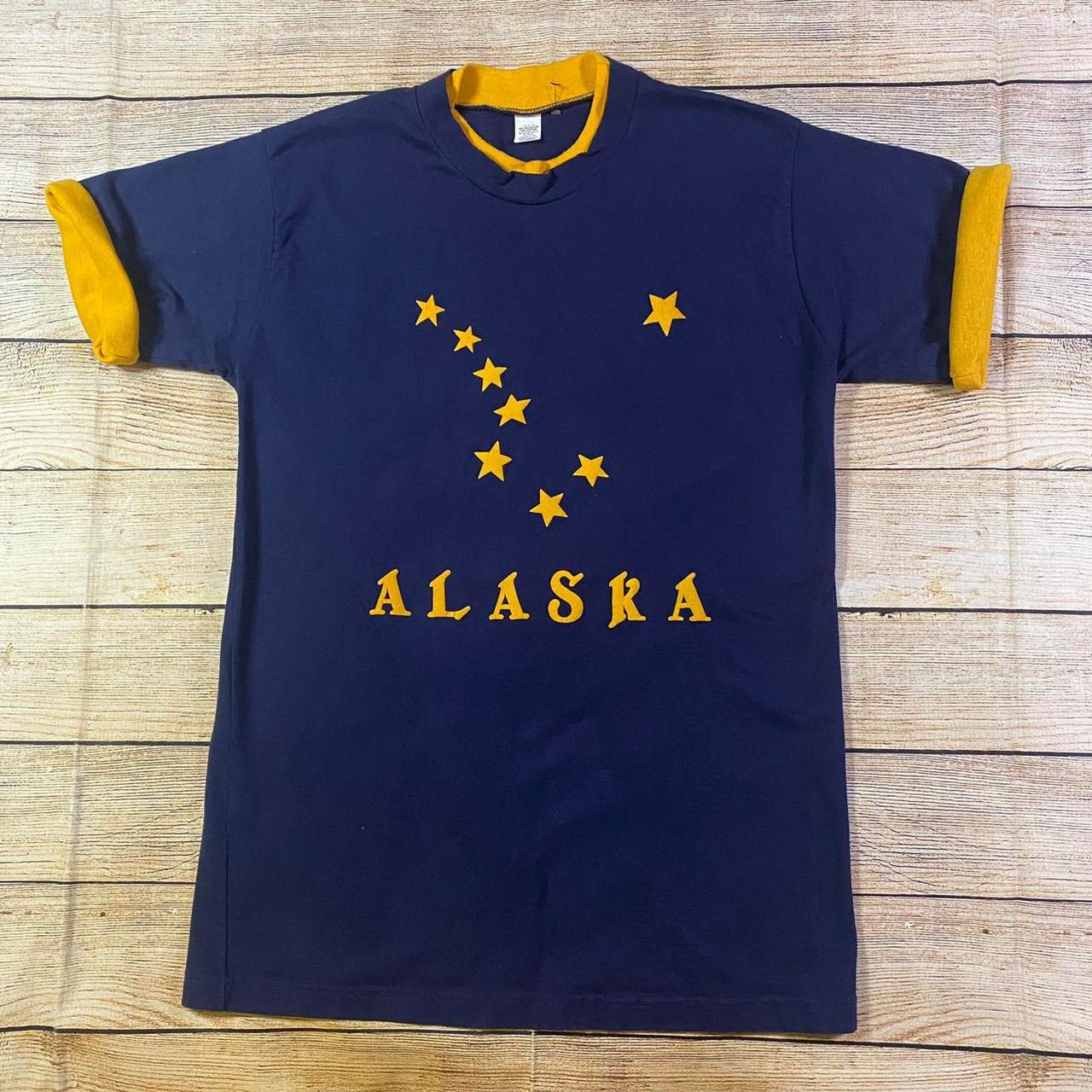 Vintage Vintage 1980’s Alaska 3D puff print double neck t-shirt | Grailed