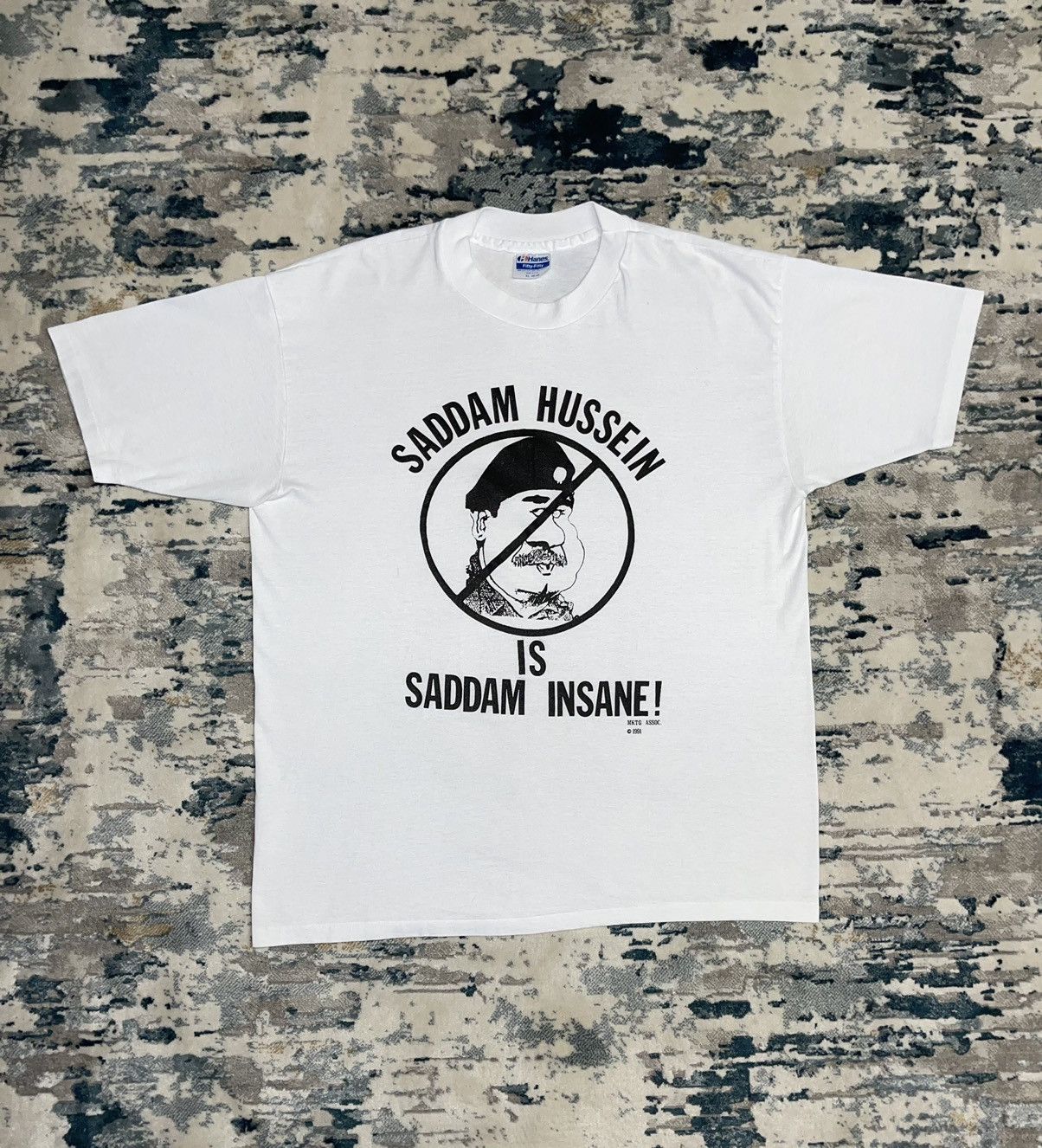 Streetwear × Vintage Vintage 1991 Saddam Hussein Tshirt | Grailed